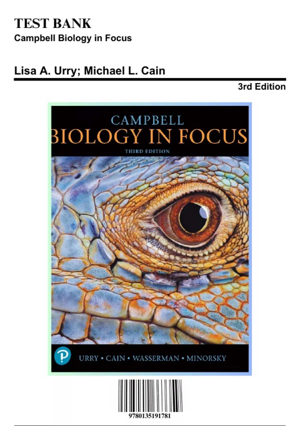Test Bank for Campbell Biology in Focus, 3rd Edition by Urry ...