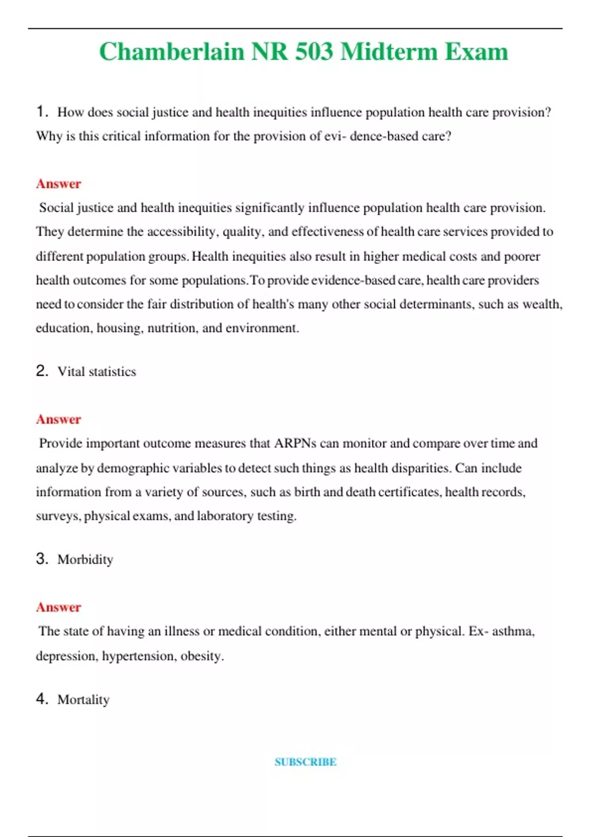 NR 503 BUNDLE Chamberlain Midterm Exam, Chamberlain Exam Complete Questions & Answers (Solved ...