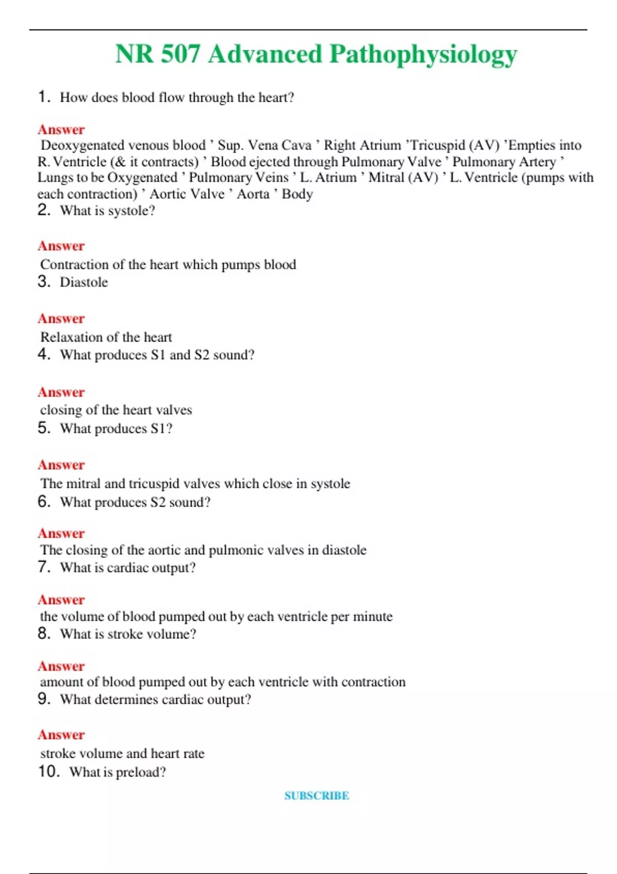 NR 507 bundle Advanced Pathophysiology , Advanced Pathophysiology Final ...