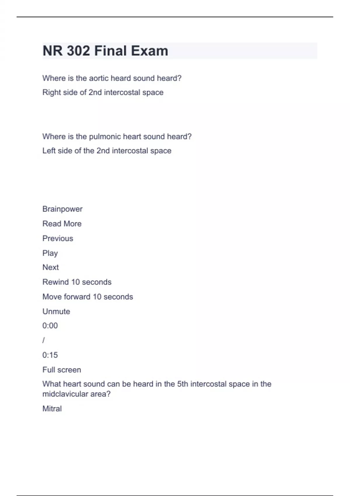 NR 302 Final Exam NR 302 Chamberlain College Nursing - Question and answers correctly solved ...