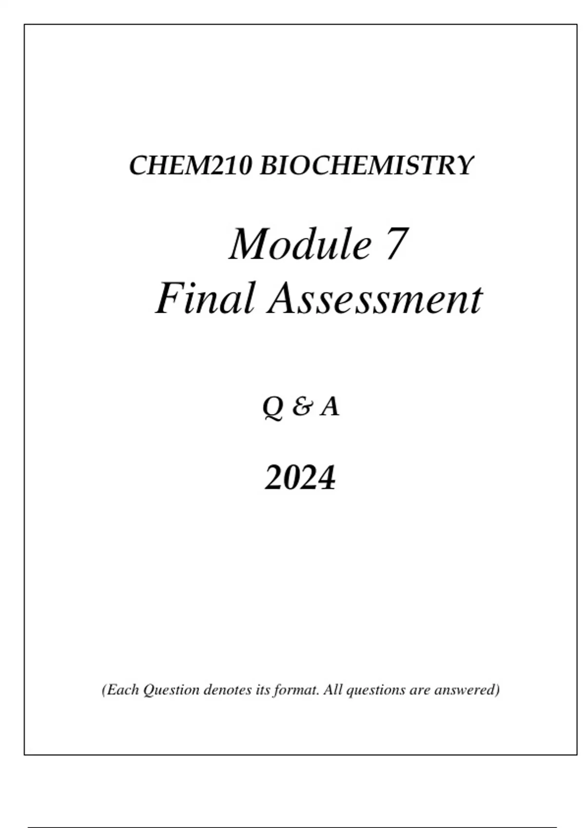 CHEM210 BIOCHEMISTRY MODULE 7 BIOENERGETICS COMPREHENSIVE FINAL ...