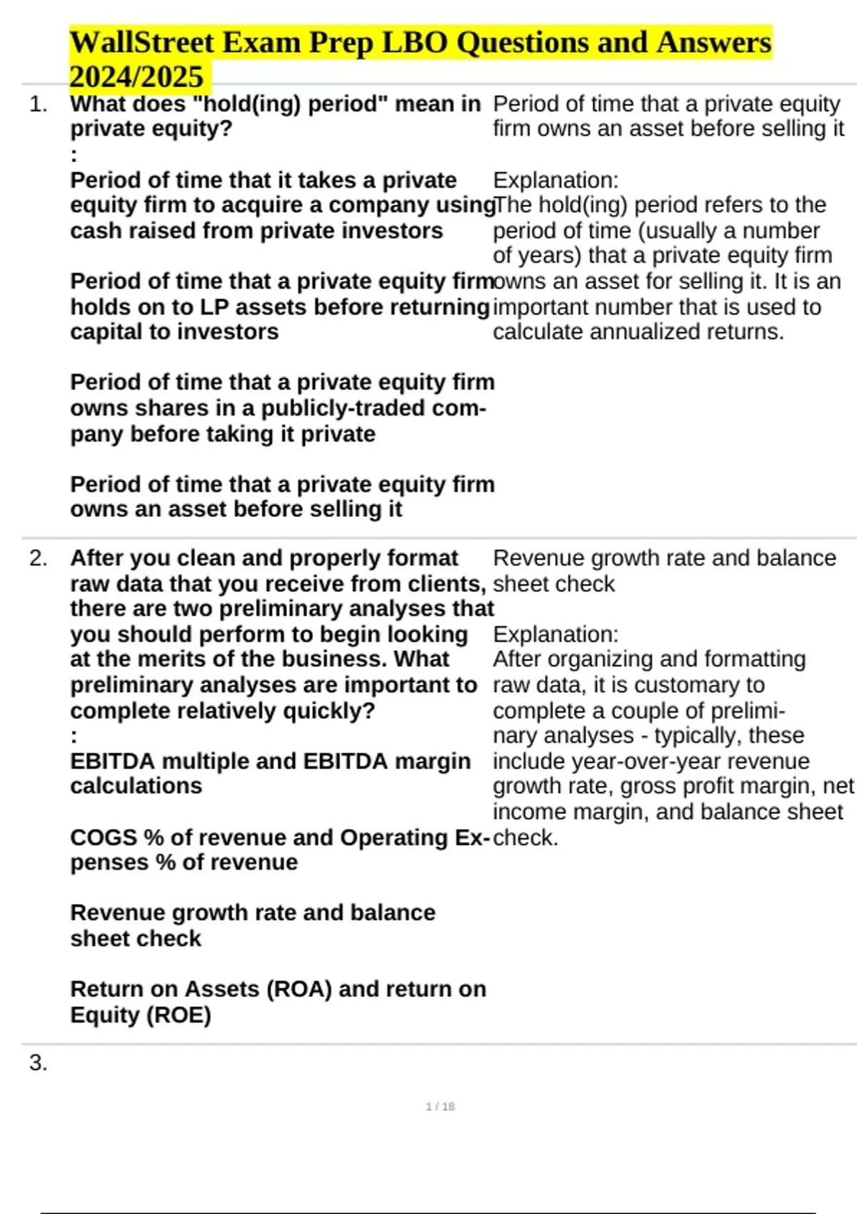 WallStreet Exam Prep Questions and Answers, Latest Updated 2024/2025 ...