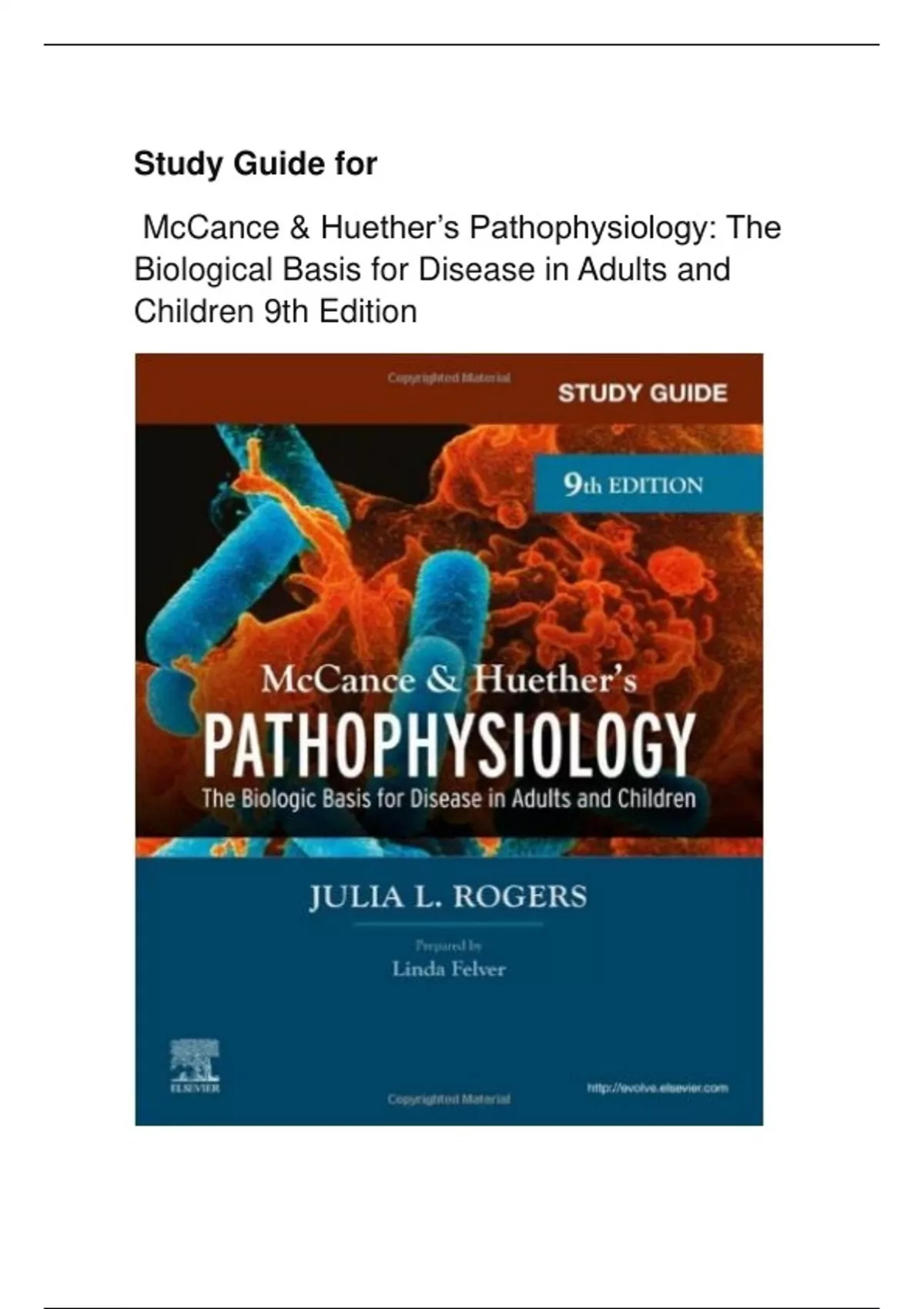 Study Guide for McCance & Huether’s Pathophysiology: The Biological ...