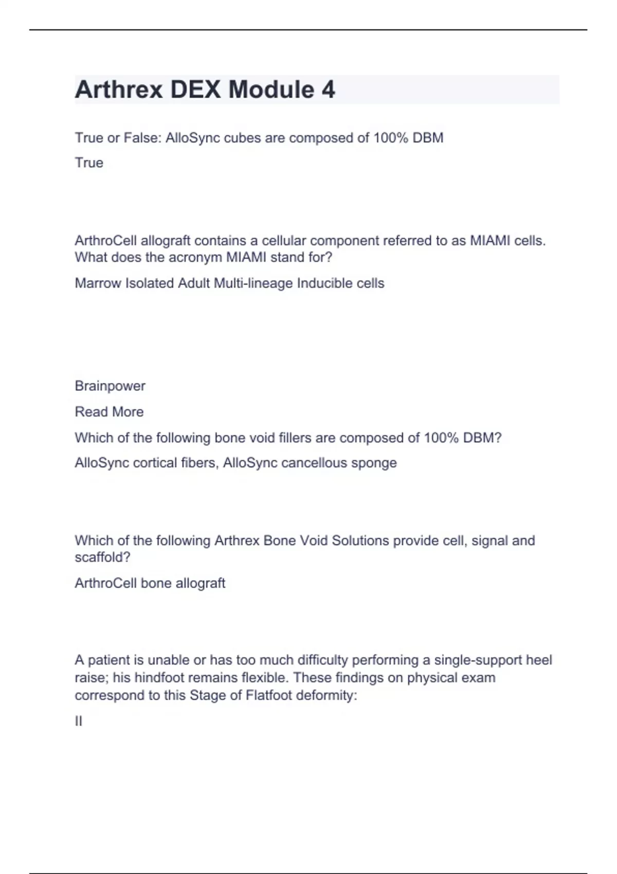 Arthrex DEX Module 4 Questions with complete solution 2024 - Arthrex - Stuvia US