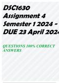 DSC1630 Assignment 4 Semester 1 2024 - DUE 23 April 2024 - DSC1630 - Introductory Financial ...