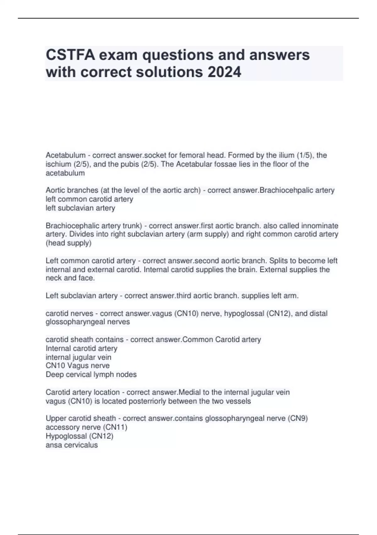 CSTFA exam questions and answers with correct solutions 2024 - CSTFA ...