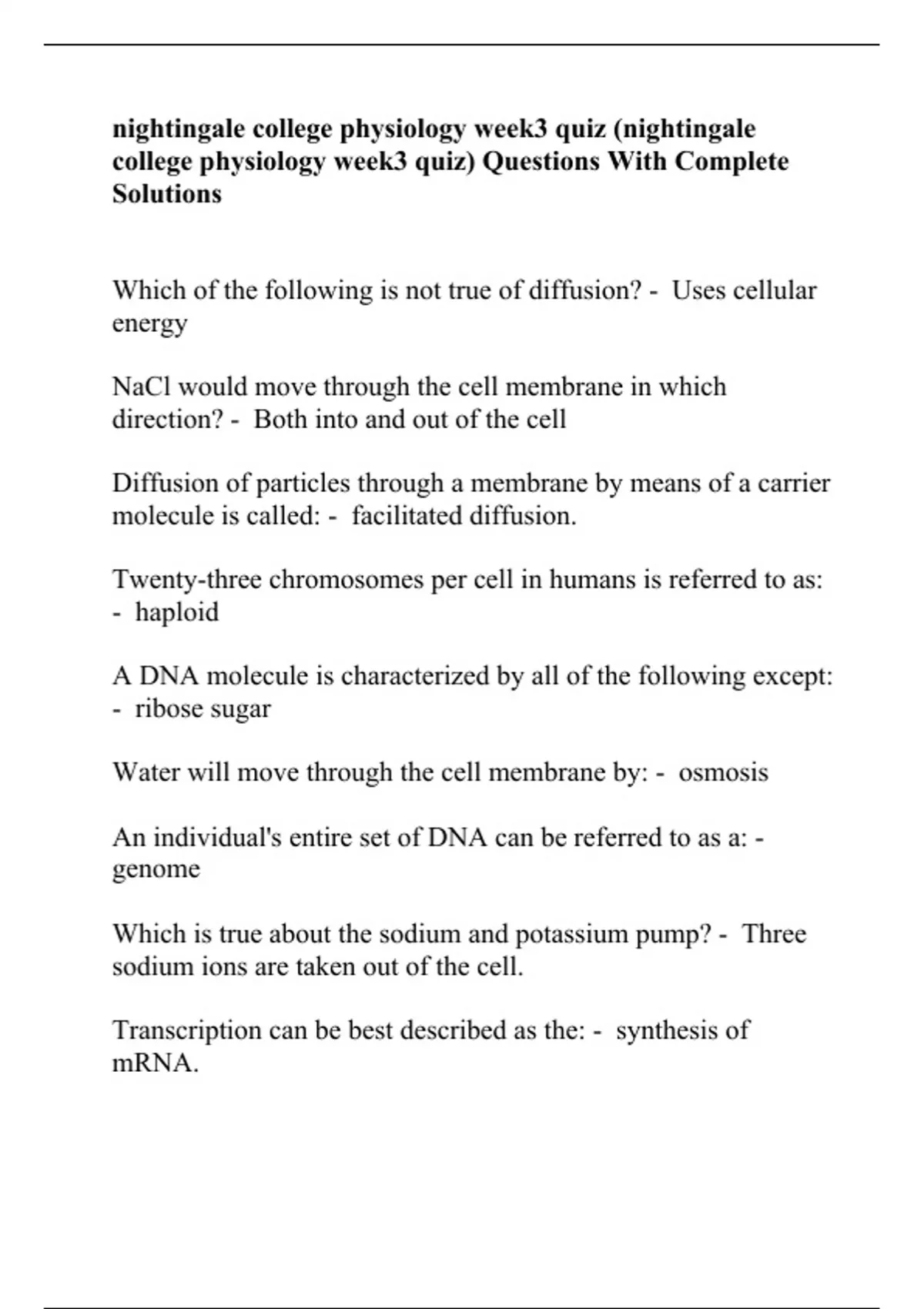 nightingale college physiology week3 quiz (nightingale college physiology week3 quiz) Questions ...