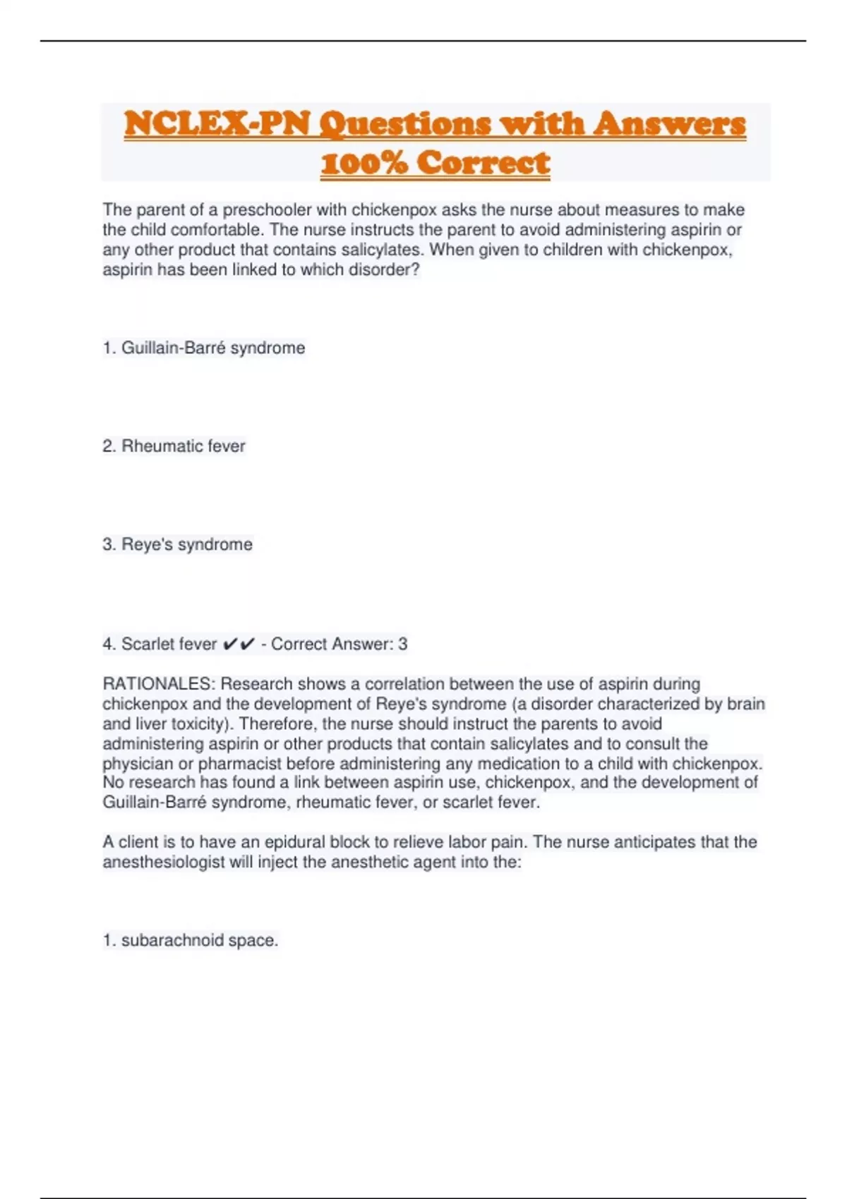 NCLEX-PN Questions with Answers 100% Correct - NCLEX-PN - Stuvia US