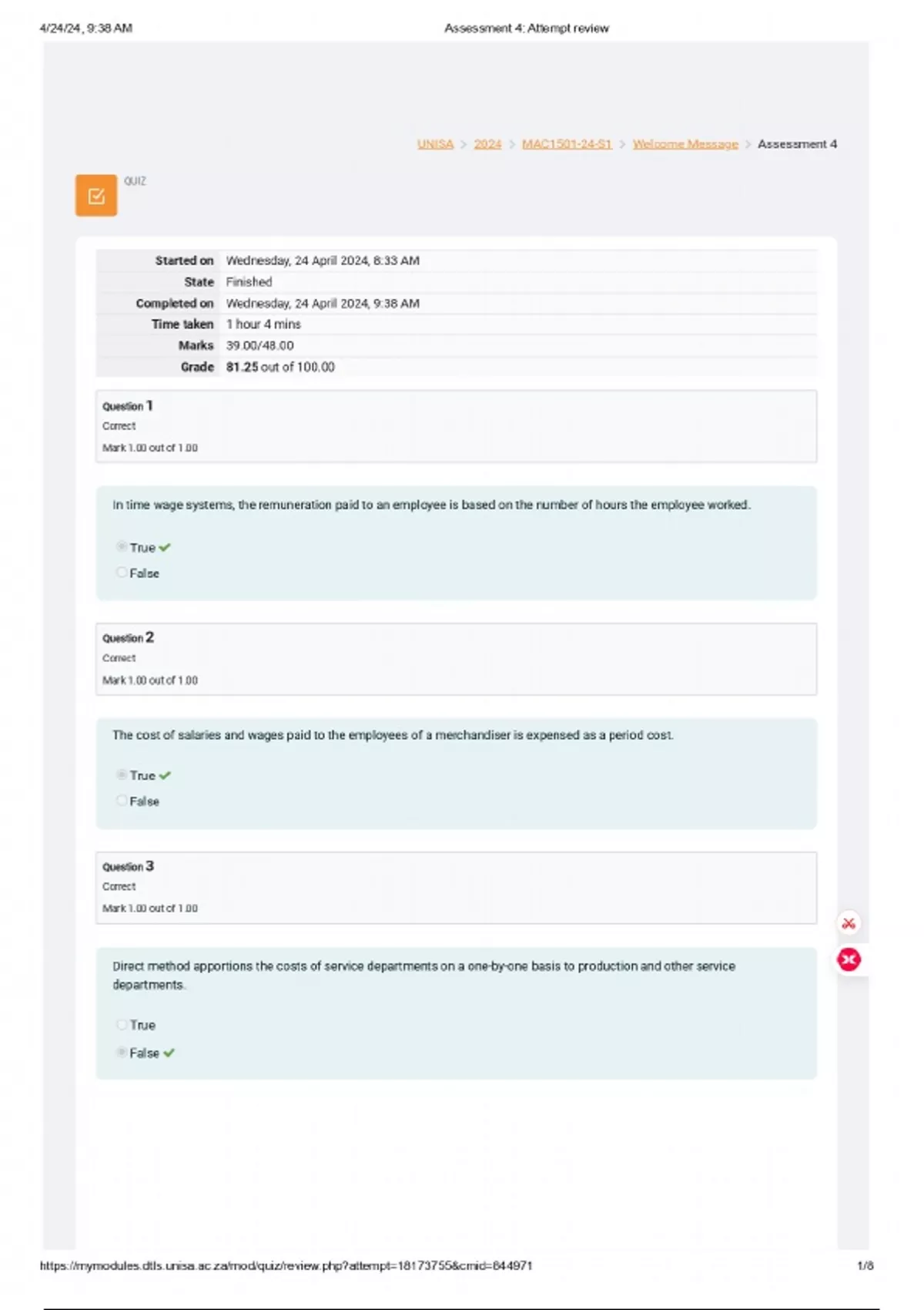 MAC1501 ASSIGNMENT 4 SEMESTER 1 2024 - MAC1501 (MAC1501) - Stuvia SA