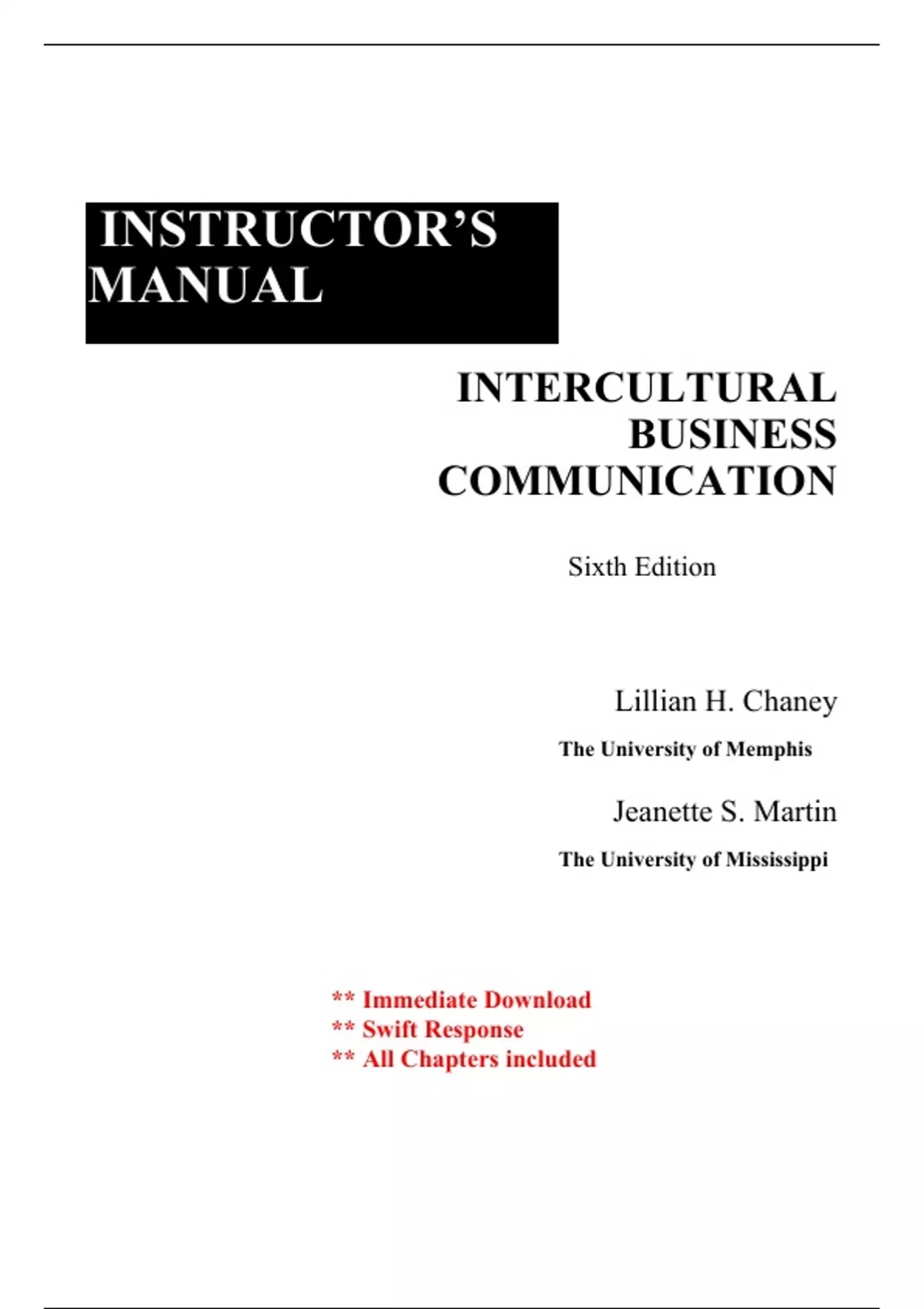 Solutions for Intercultural Business Communication, 6th Edition Chaney ...