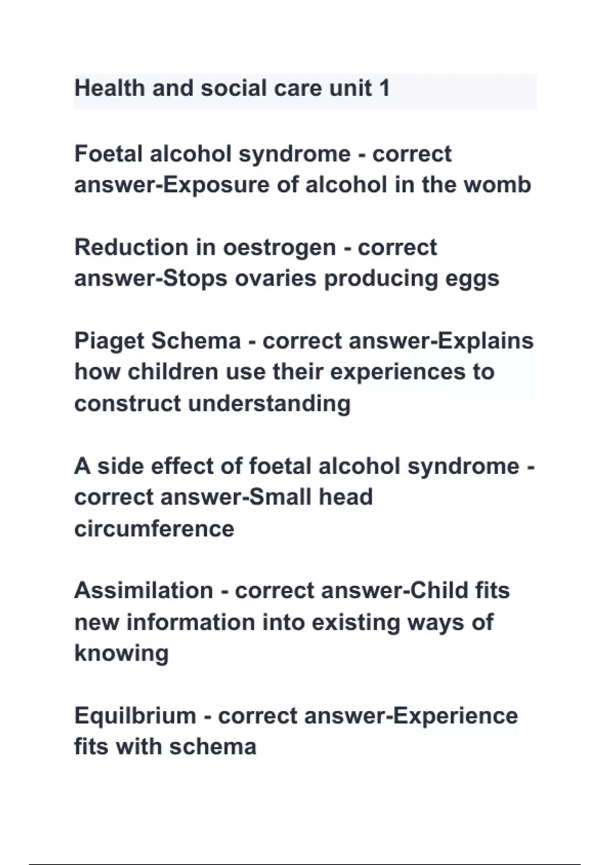 Health and social care unit 1 with complete solution - Health and ...