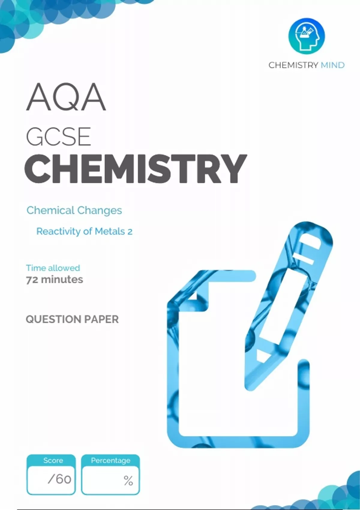 AQA Chemistry Reactivity of Metals 2 Exam Questions and Complete ...