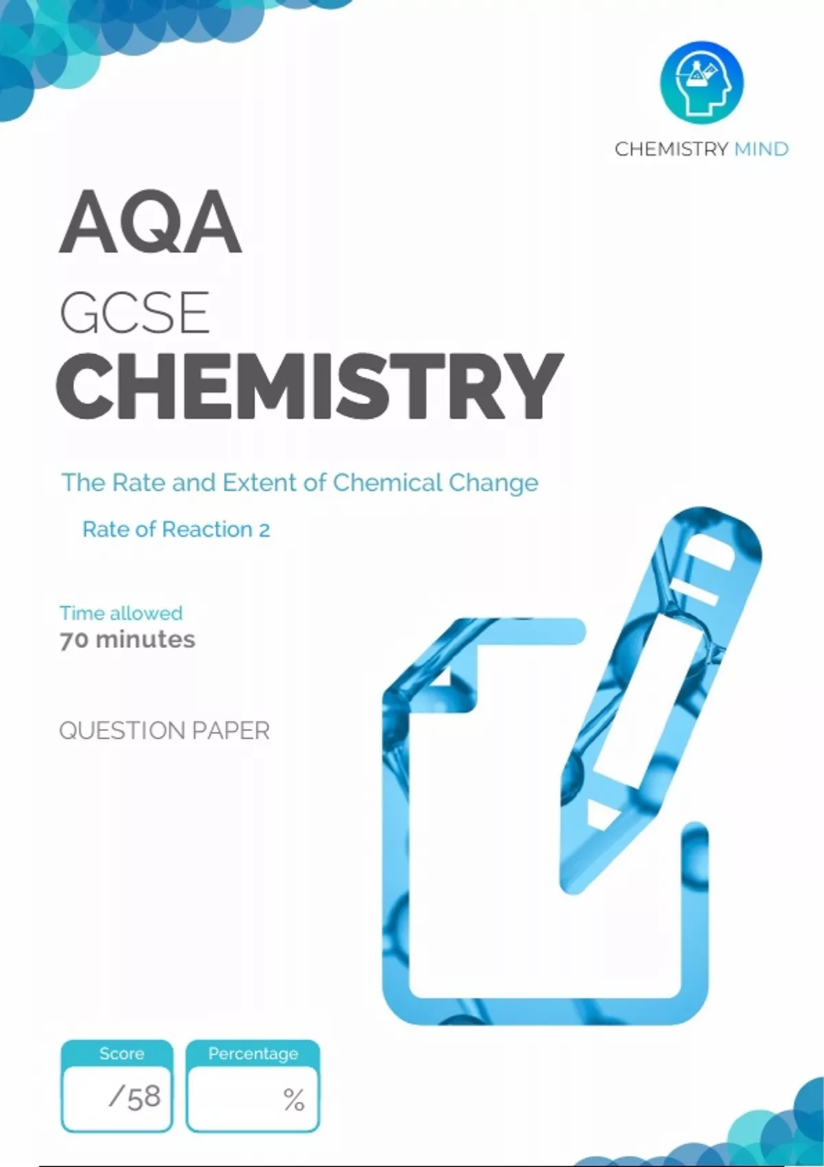 AQA Chemistry GCSE Rate of Reaction 2 Exam Questions and Complete ...