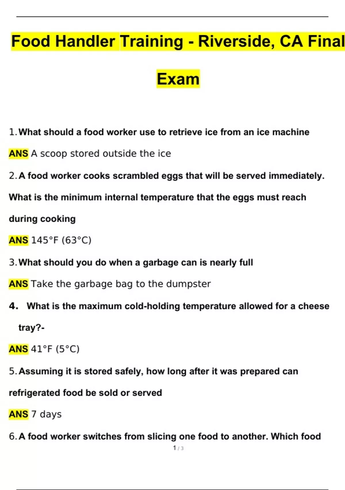 Food Handler BUNDLE DEAL Food Handlers License Test Food Handler ...