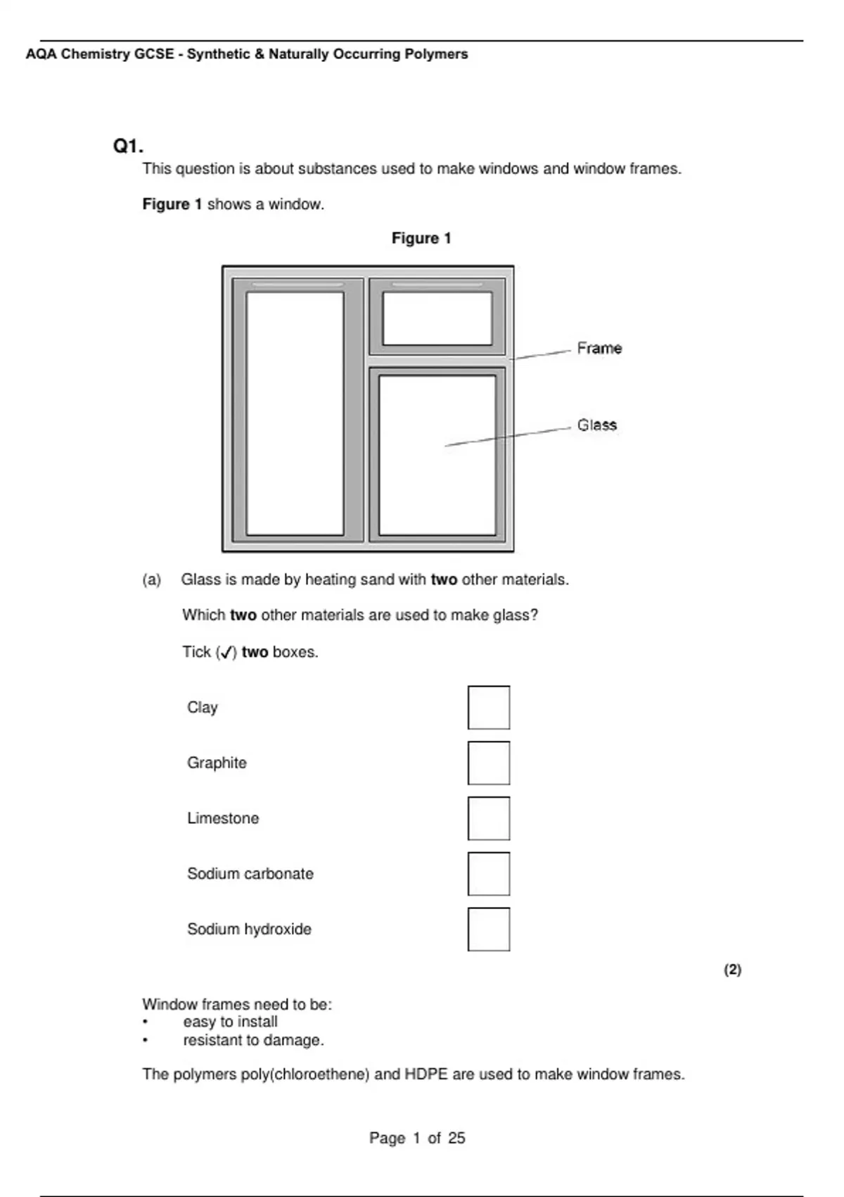 AQA Chemistry GCSE Synthetic _ Naturally Occurring Polymers 4 Exam ...