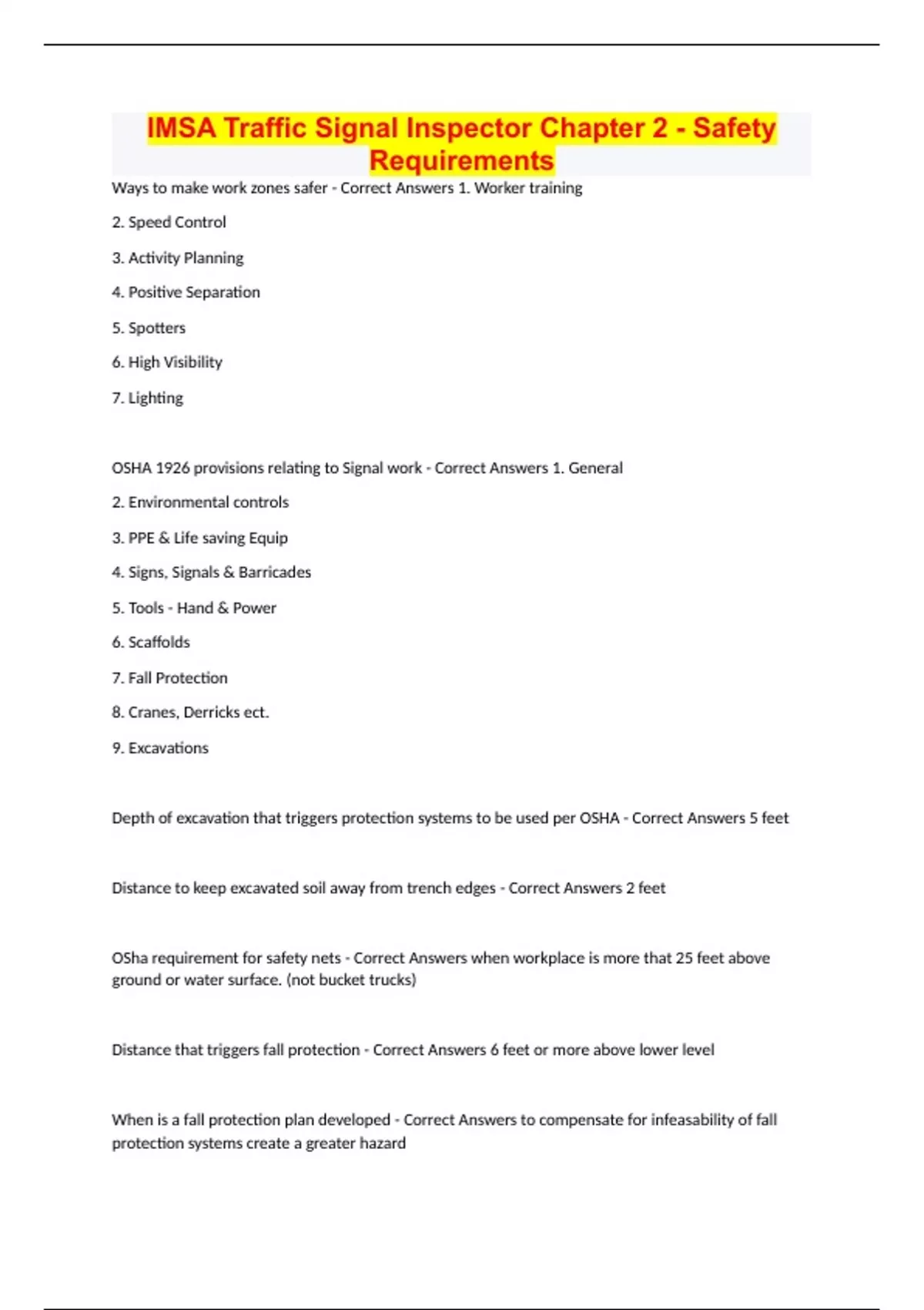 IMSA Traffic Signal Inspector Chapter 2 - Safety Requirements Ways to ...