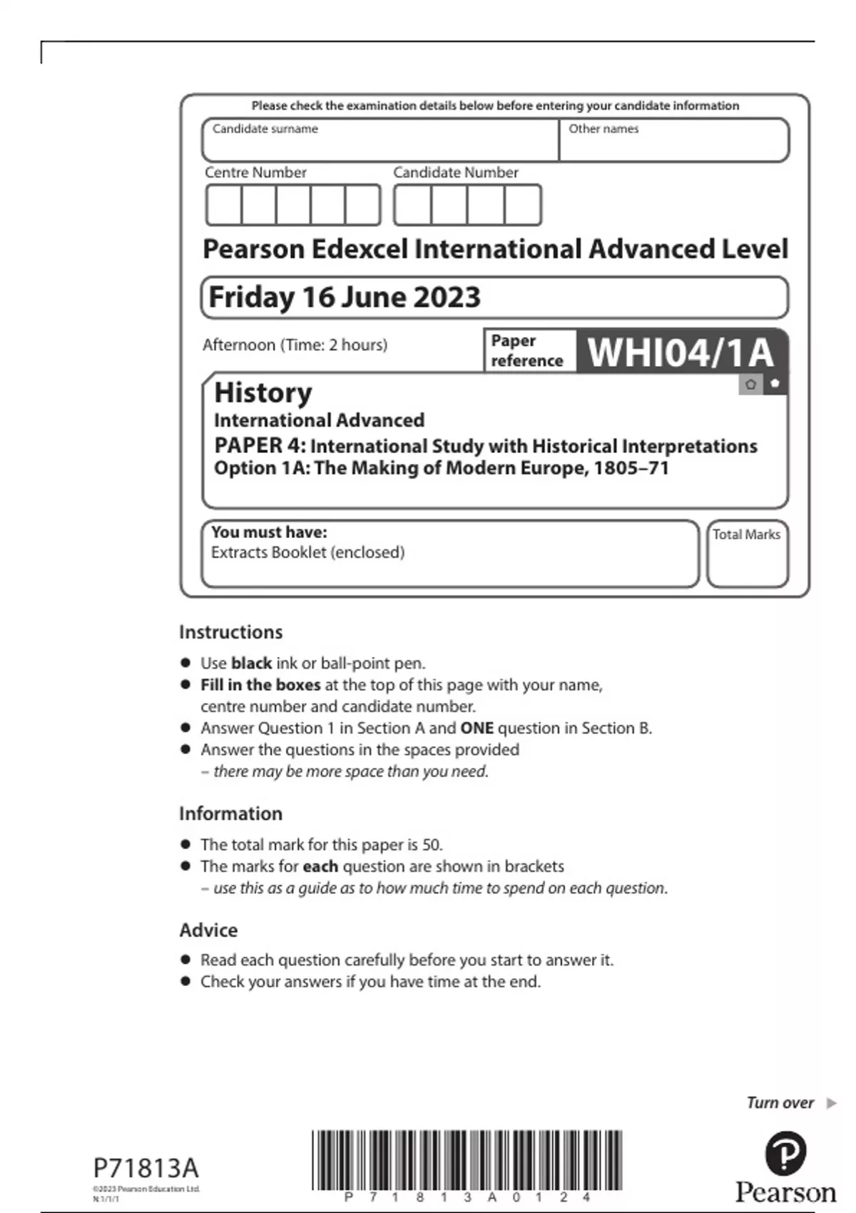 Pearson Edexcel A-Level History Advanced PAPER 3: Thematic Study With ...
