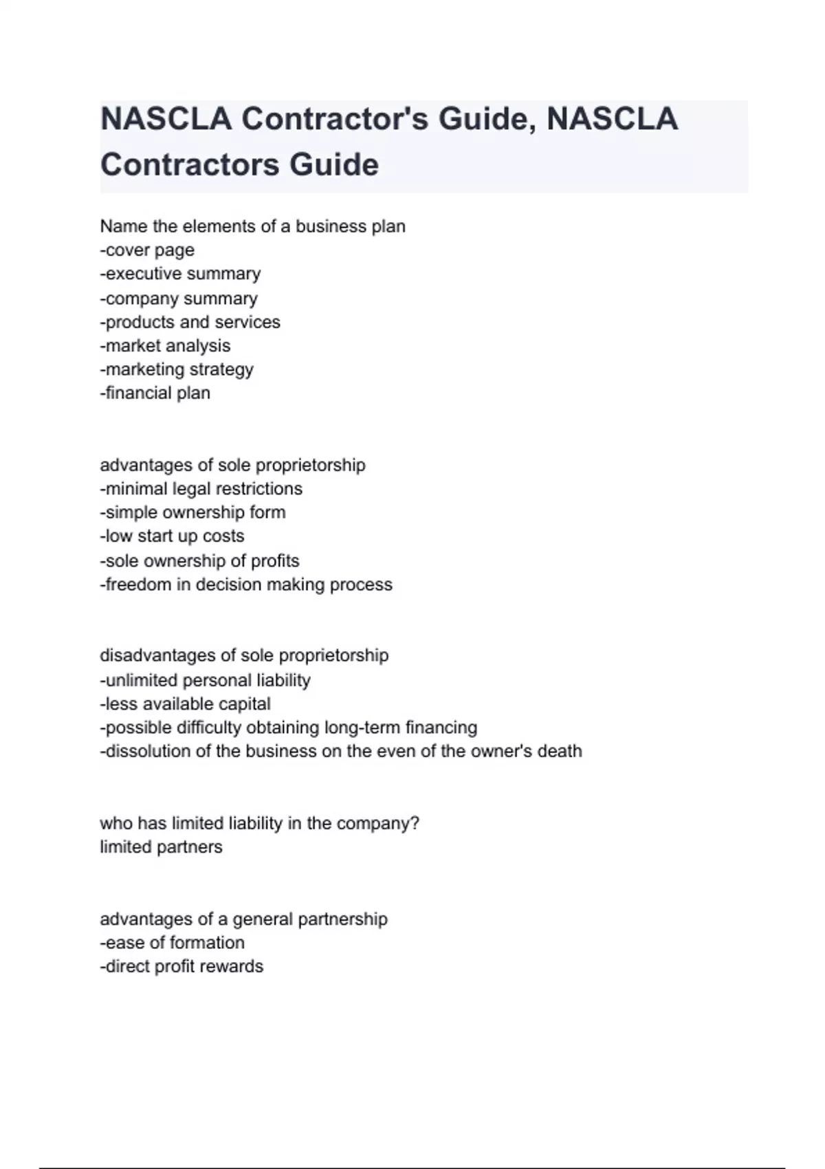 NASCLA Contractor's Guide, NASCLA Contractors Guide with complete ...