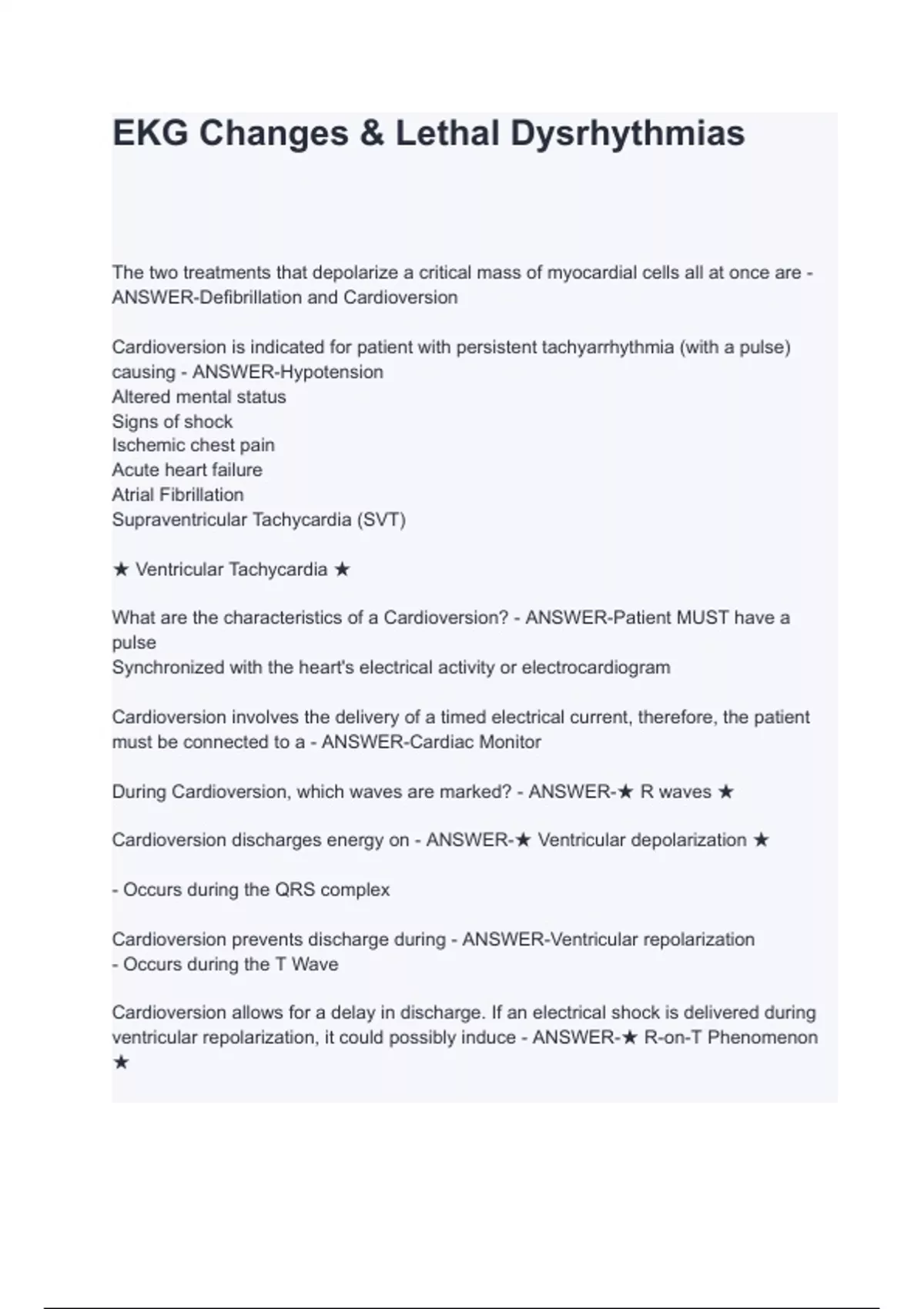 EKG Changes & Lethal Dysrhythmias with complete solution - Relias EKG ...