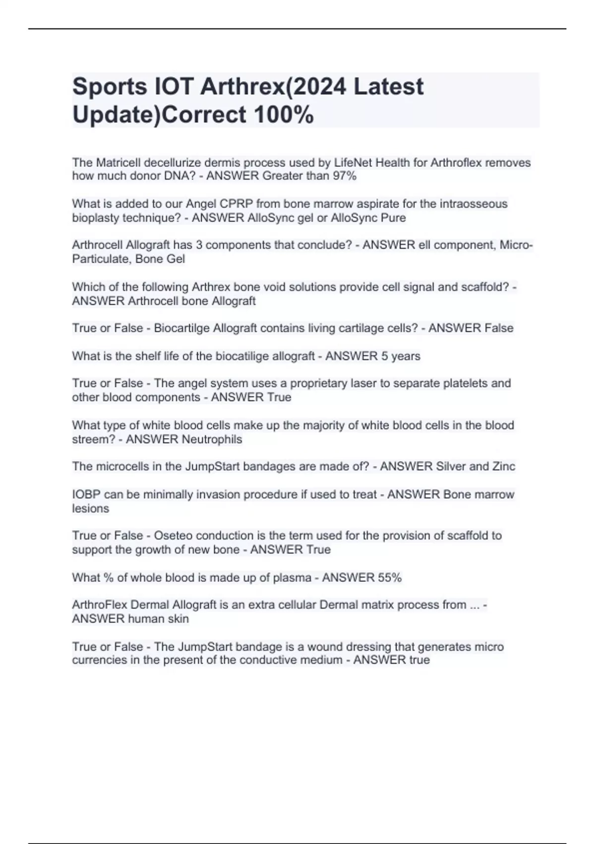 Sports IOT Arthrex(2024 Latest Update)Correct 100% - Arthrex Sports IOT ...