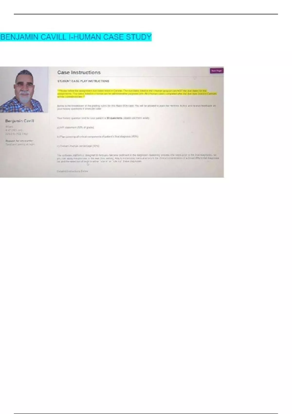 Benjamin Cavill I-human Case study (Actual Case study with Expert ...