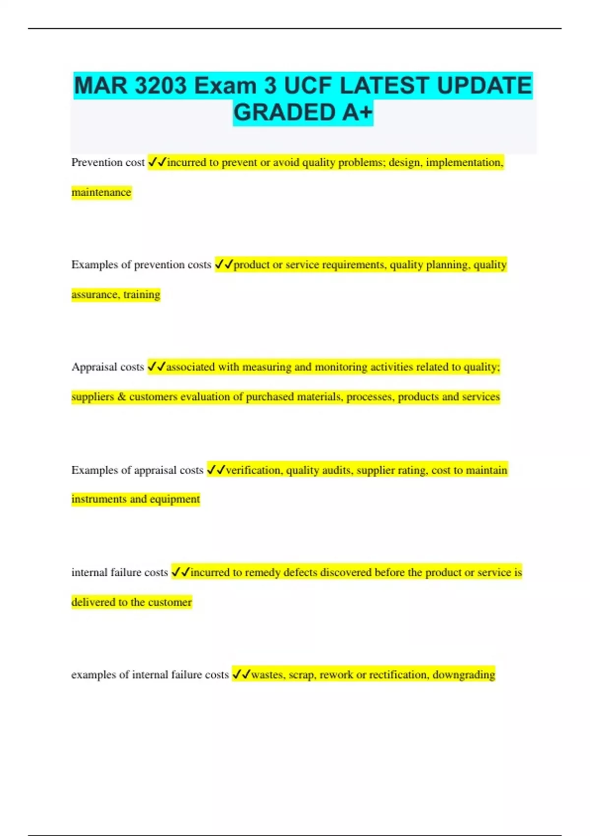 MAR 3203 Exam 3 UCF LATEST UPDATE GRADED A+ - MAR 3203 - Stuvia US