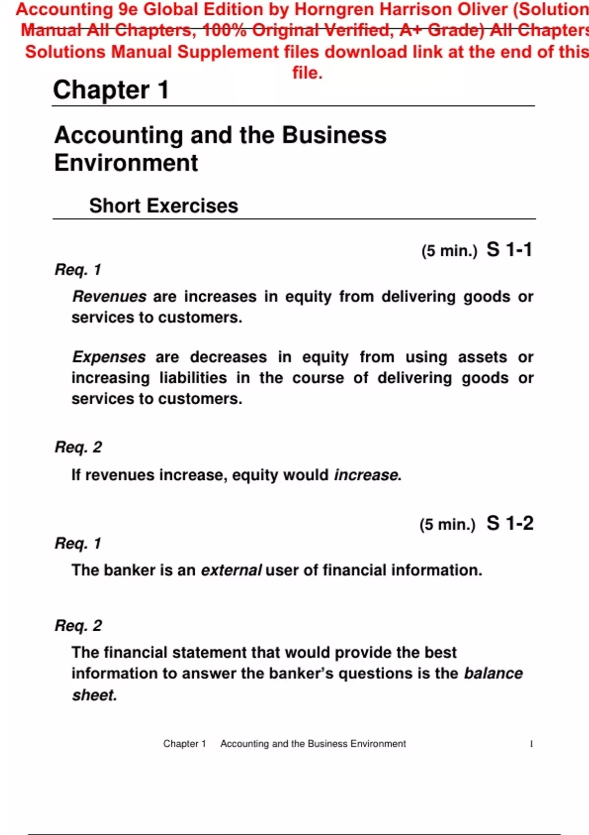 Solutions Manual for Accounting 9th Edition (Global Edition) By ...