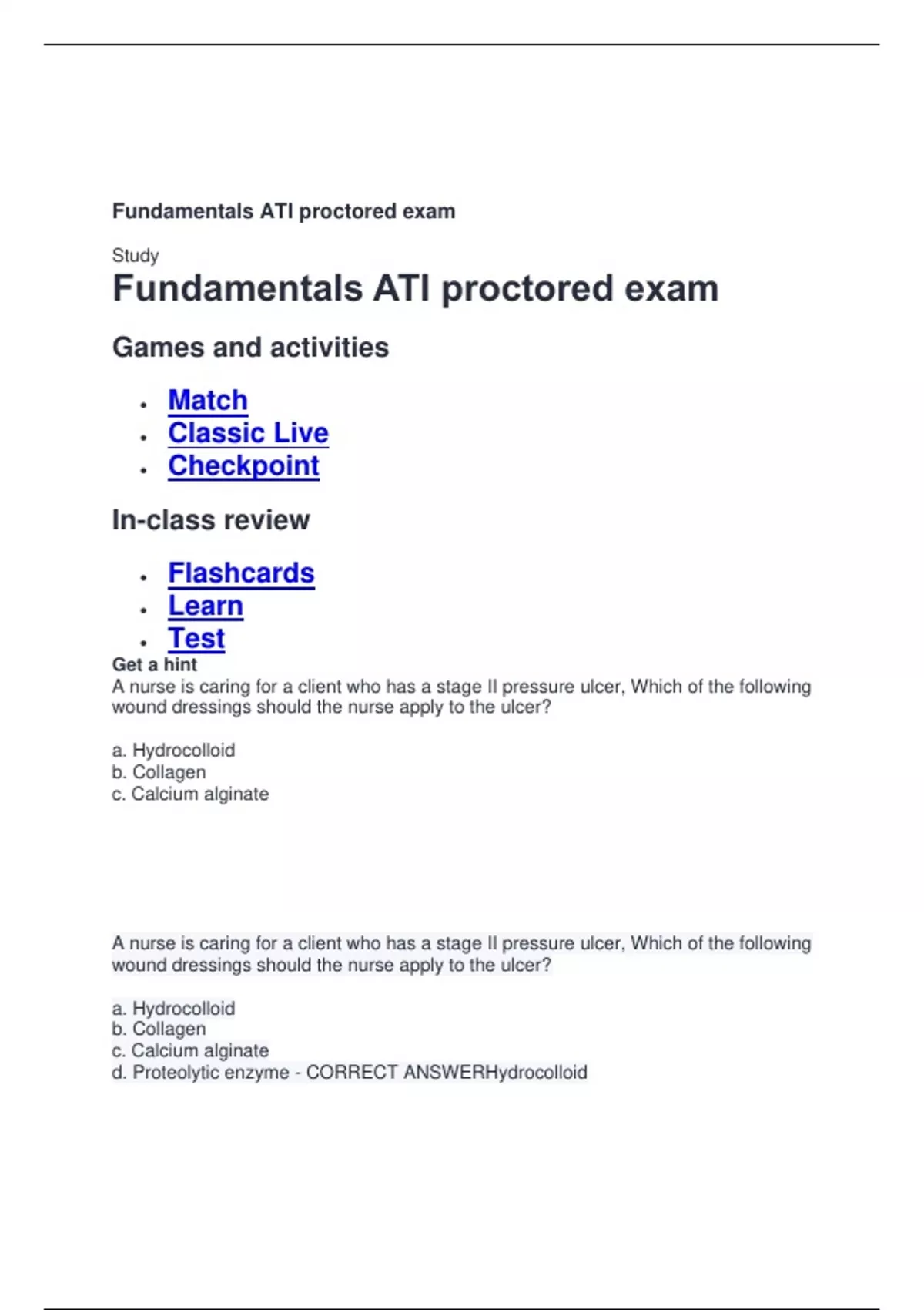Fundamentals ATI proctored exam Study Fundamentals ATI proctored exam ...