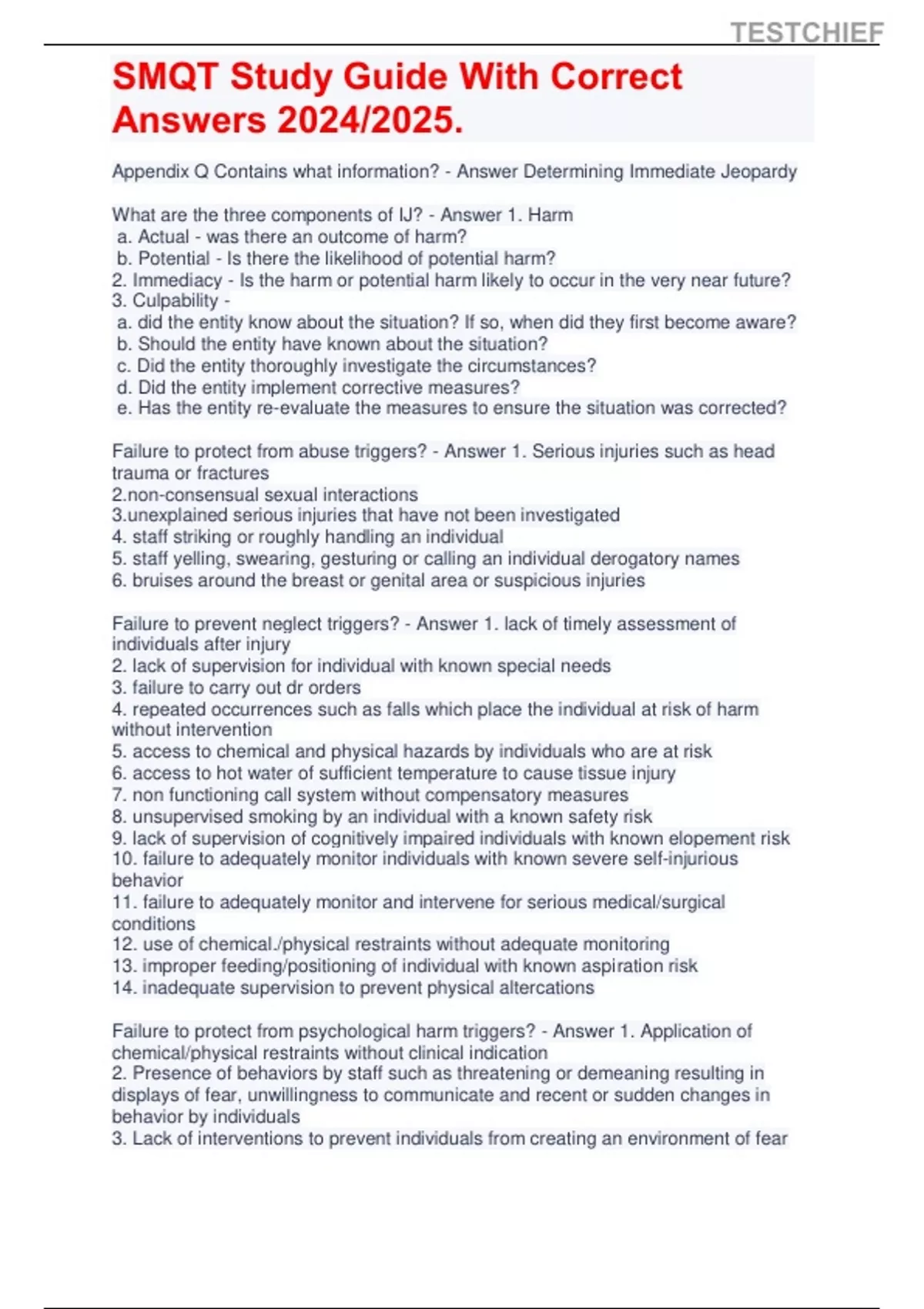 SMQT Study Guide {QUESTIONS WITH ALL ANSWERS 100% CORRECT} (2024 /2025 ...