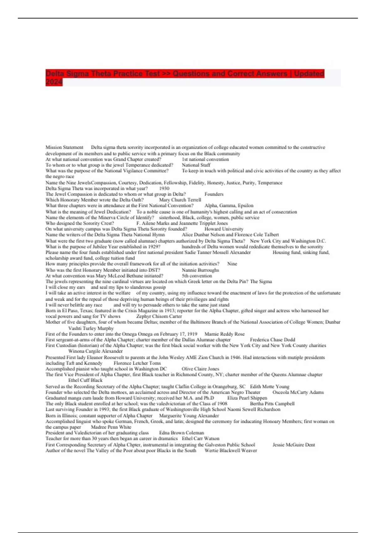 PACKAGE DEAL FOR Delta Achievement Test Questions with Correct Answers ...