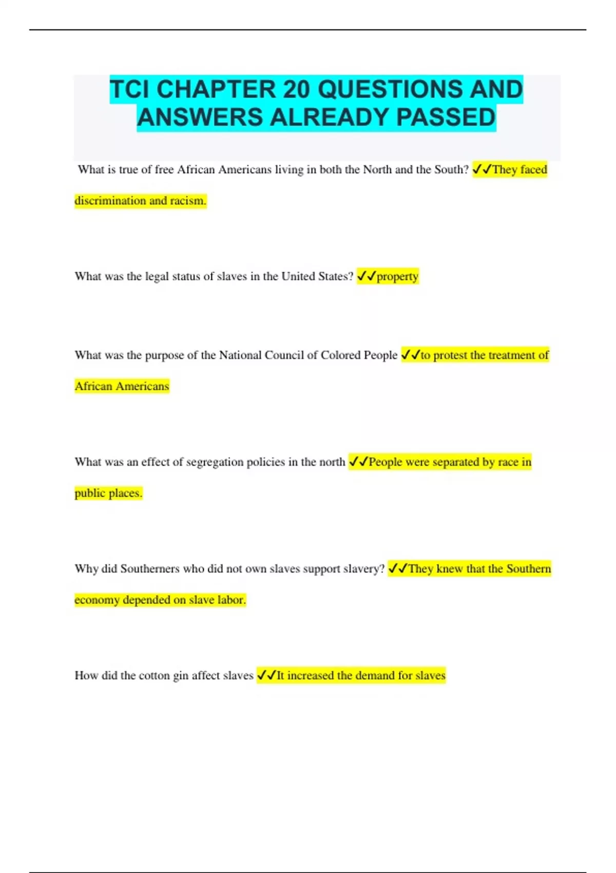 TCI CHAPTER 20 QUESTIONS AND ANSWERS ALREADY PASSED - TCI CHAPTER 20 ...