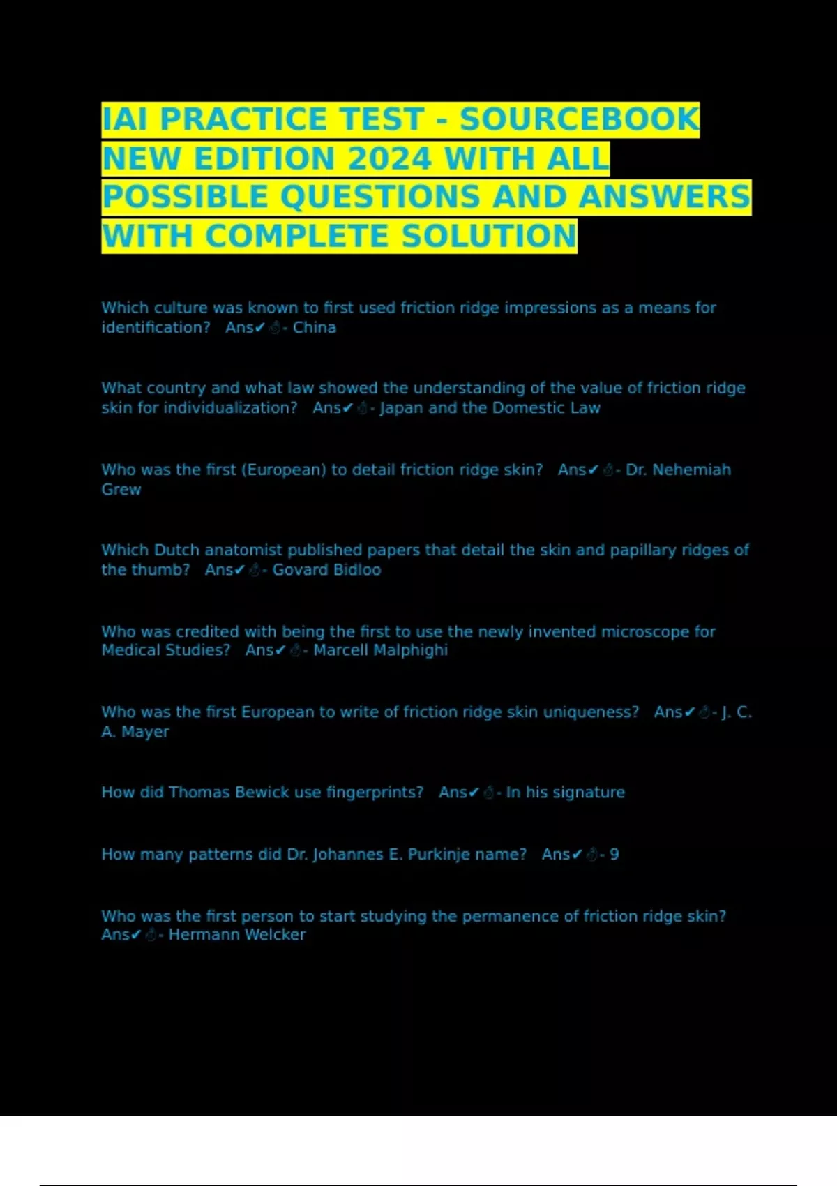 IAI PRACTICE TEST - SOURCEBOOK NEW EDITION 2024 WITH ALL POSSIBLE ...