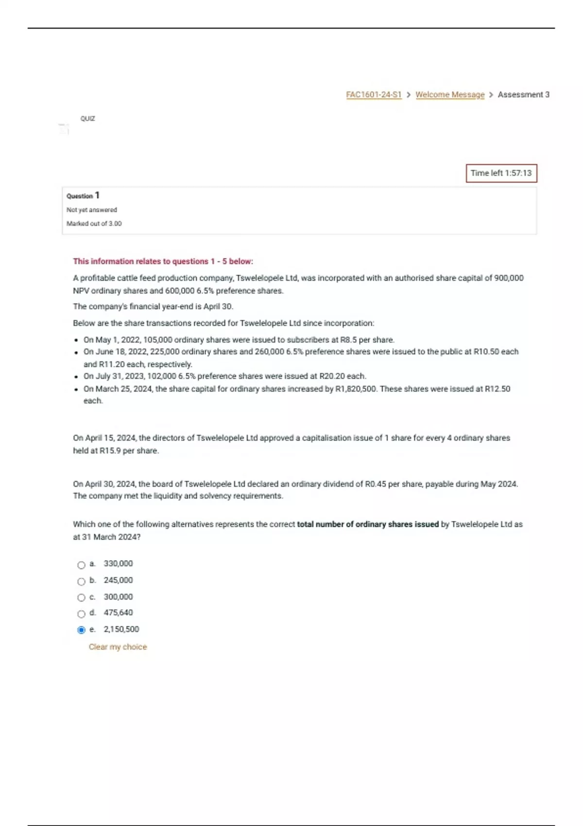 FAC1601 ASSIGNMENT 3 SEMESTER 1 2024 - FA - Stuvia SA