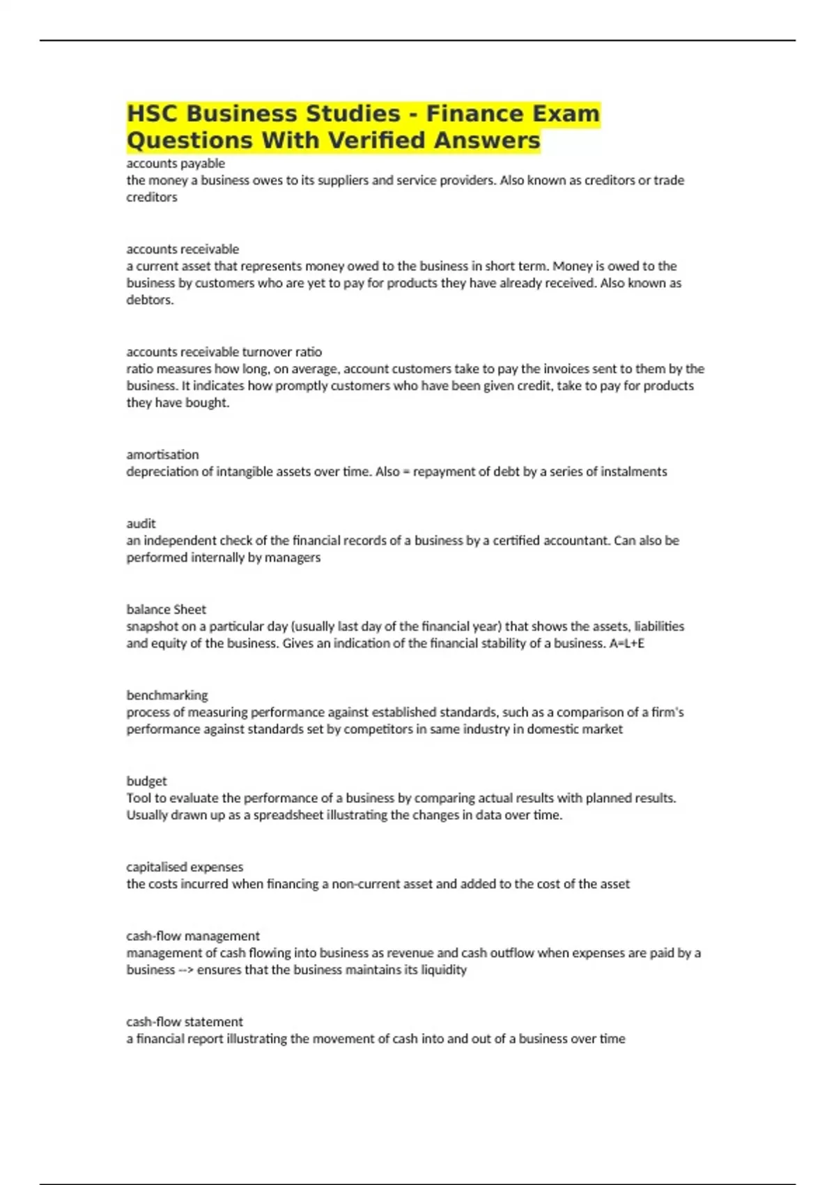 HSC 203 Complete Exam Bundle |Complete Questions with A+ Graded Answers ...