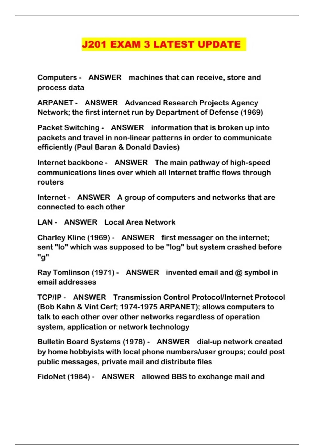 J201 EXAM 3 LATEST UPDATE - J201 - Stuvia US