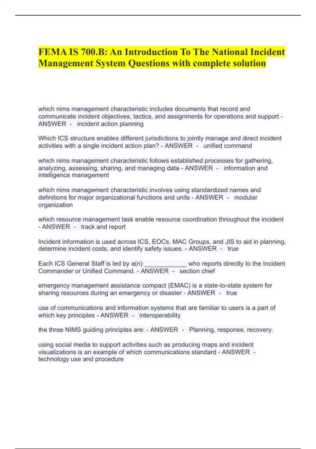 FEMA IS 700.B: An Introduction To The National Incident Management ...