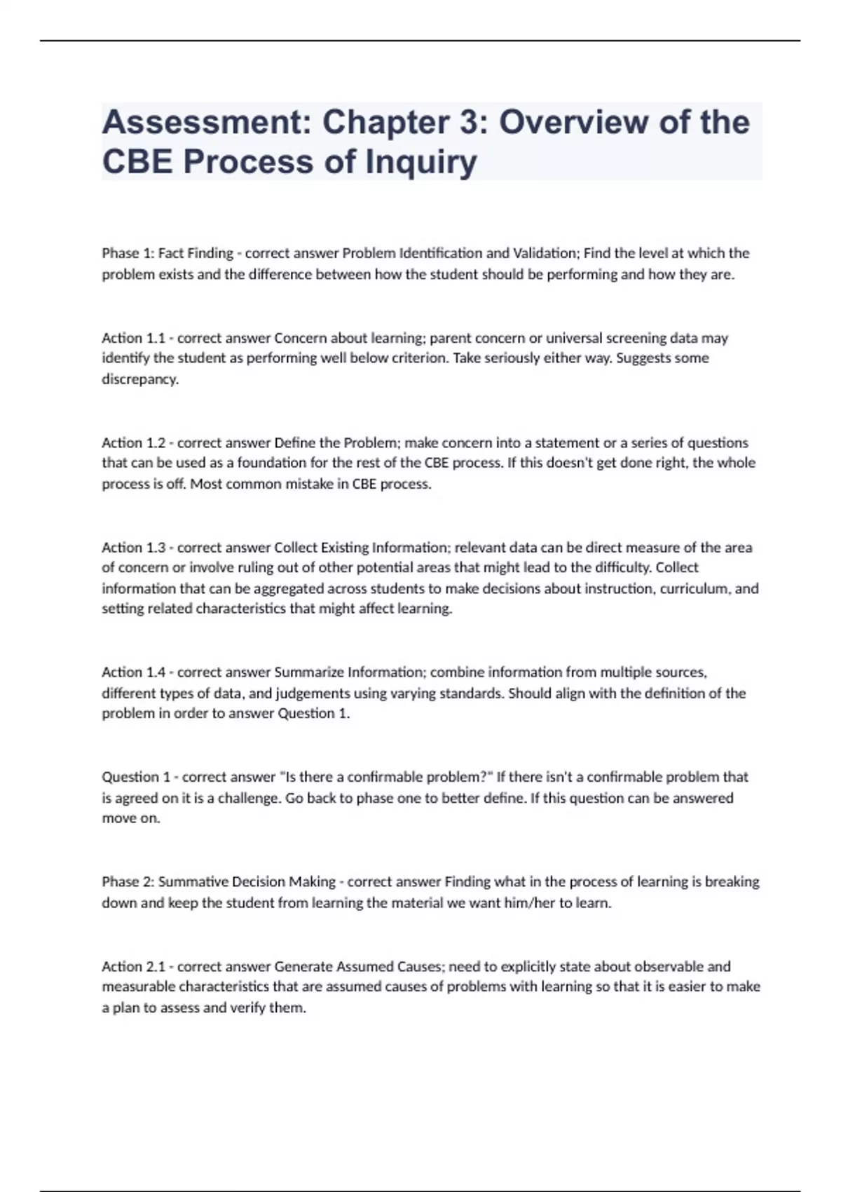 Assessment: Chapter 3: Overview of the CBE Process of Inquiry 2024/2025 ...