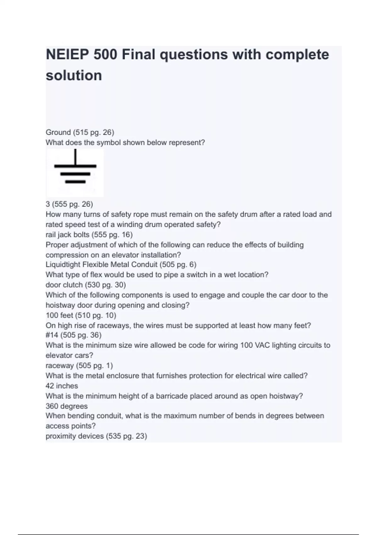 NEIEP 500 Final questions with complete solution - STUDY - Stuvia US