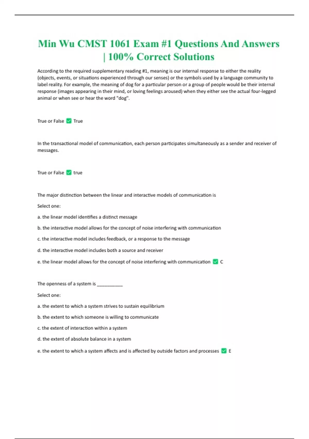 Min Wu CMST 1061 Exam #1 Questions And Answers | 100% Correct Solutions ...