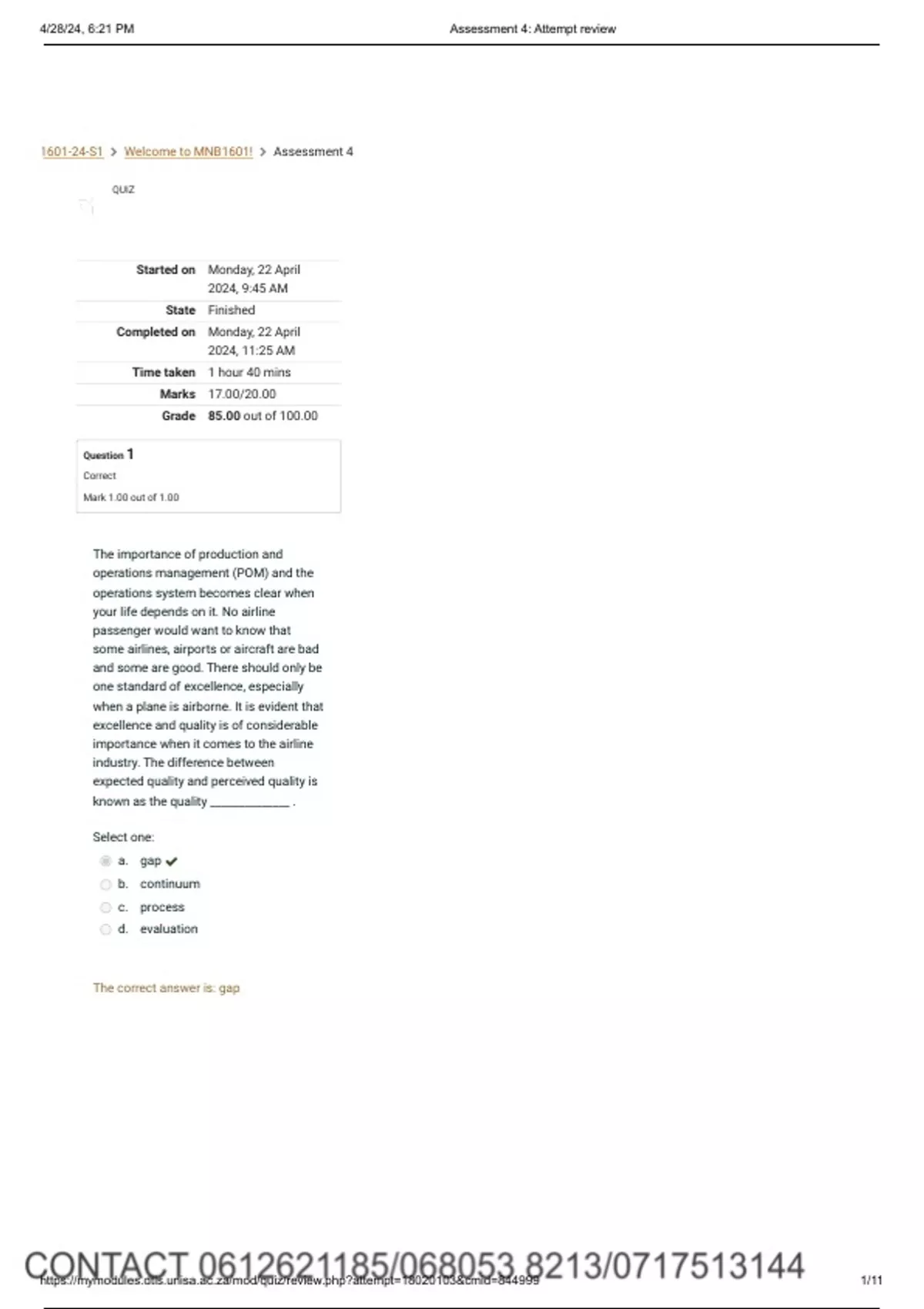 MNB1601 ASSESSMENT 4 SEMESTER 2024 - BUSINESS MANAGEMENT 1B (MNB1601 ...