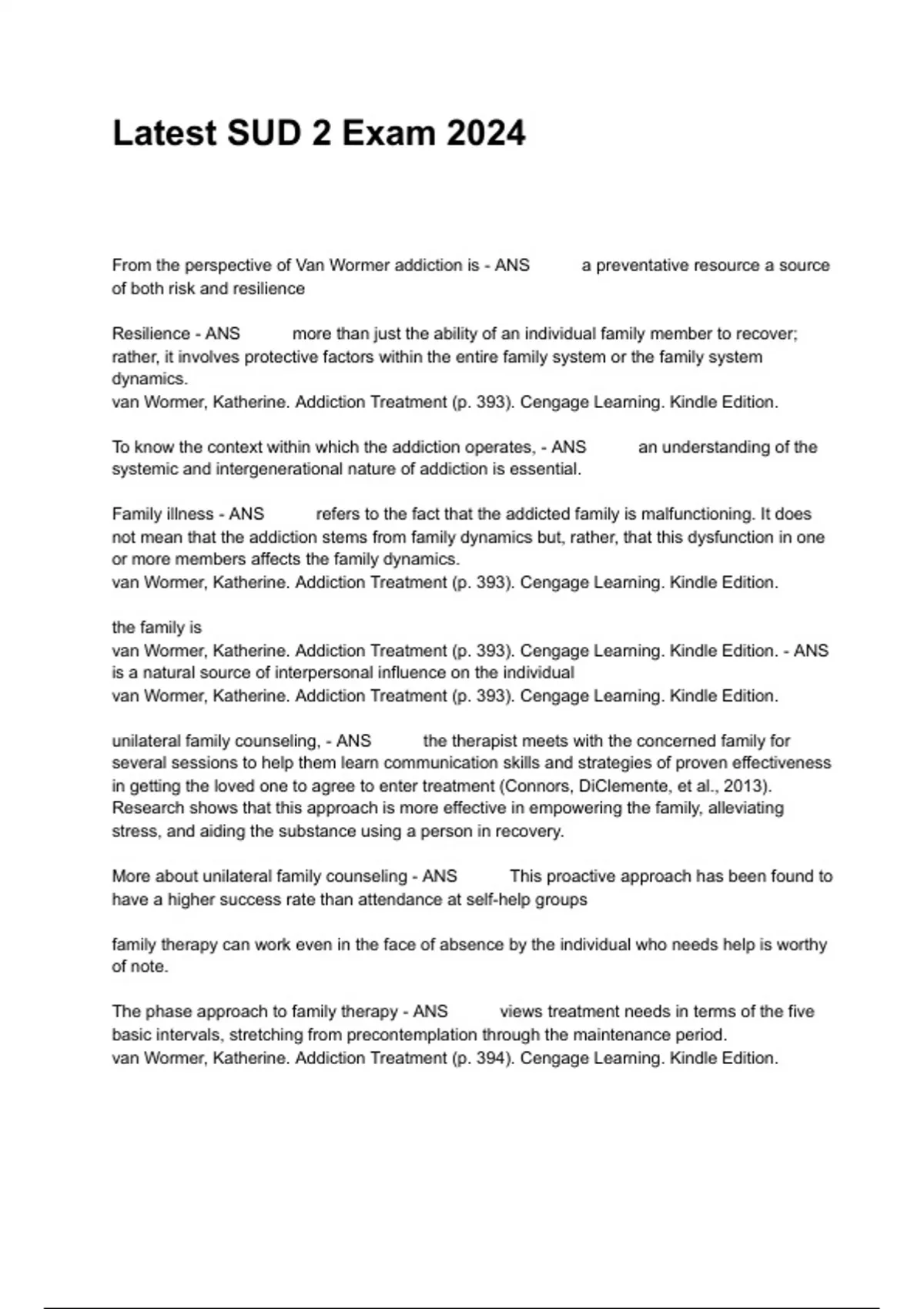 Latest SUD 2 Exam 2024 Questions With Correct Answers - HARM - Stuvia US