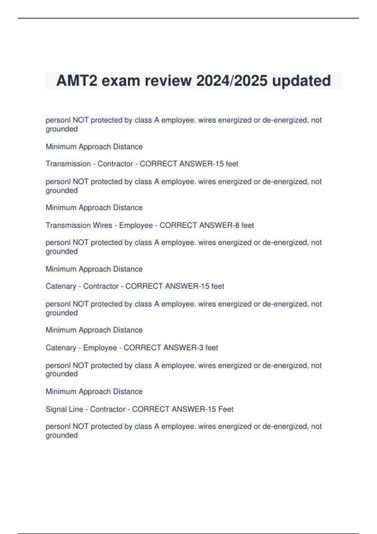 AMT2 exam review 2024/2025 updated - AMT2 - Stuvia US