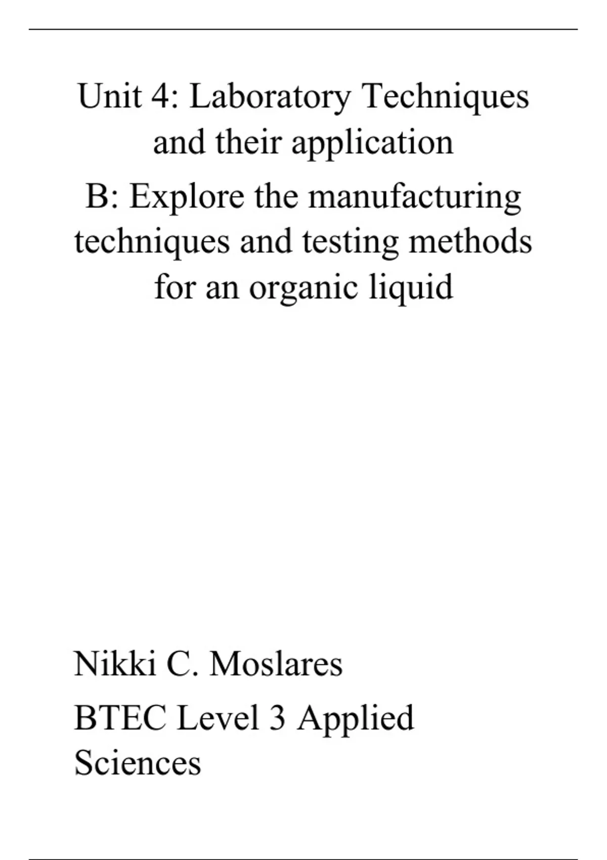 Unit 4b -Explore the manufacturing techniques and testing methods for ...