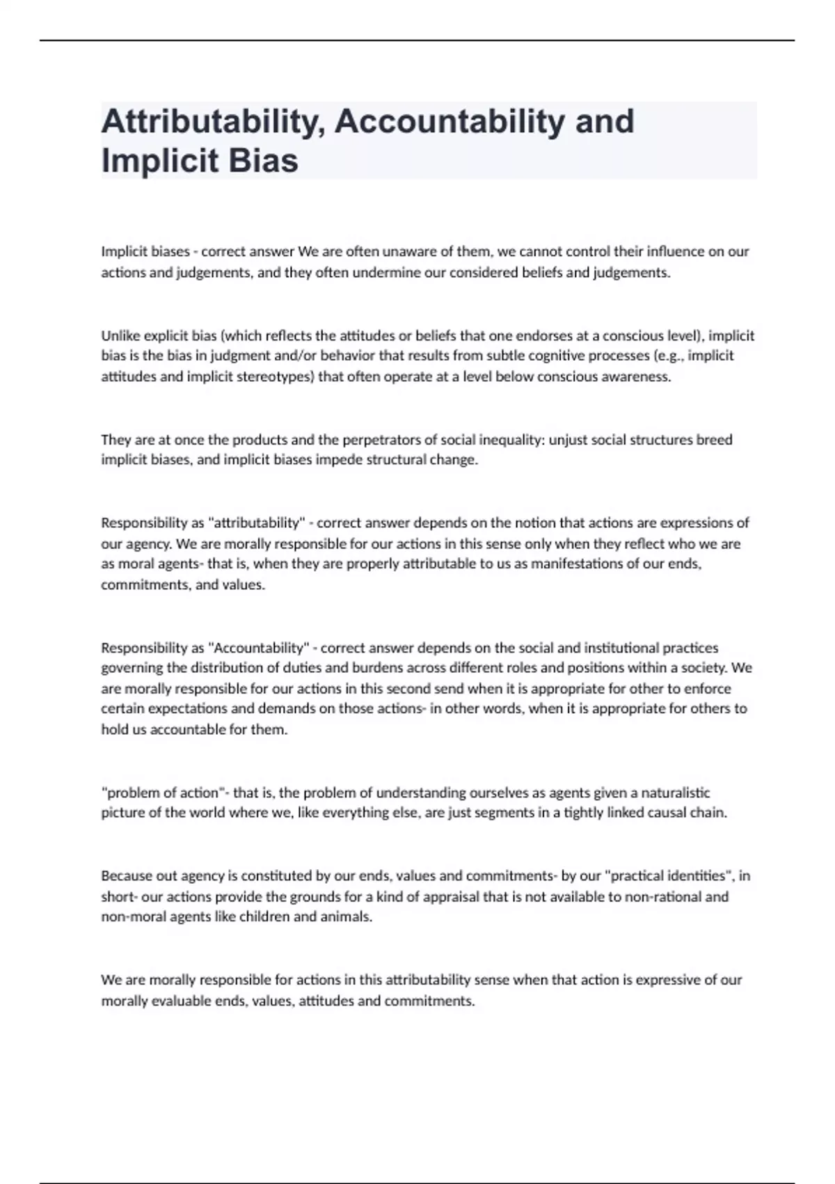 Attributability, Accountability and Implicit Bias fully solved ...