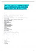 TCI (Therapeutic Crisis Intervention) Exam QUESTIONS WITH COMPLETE ...
