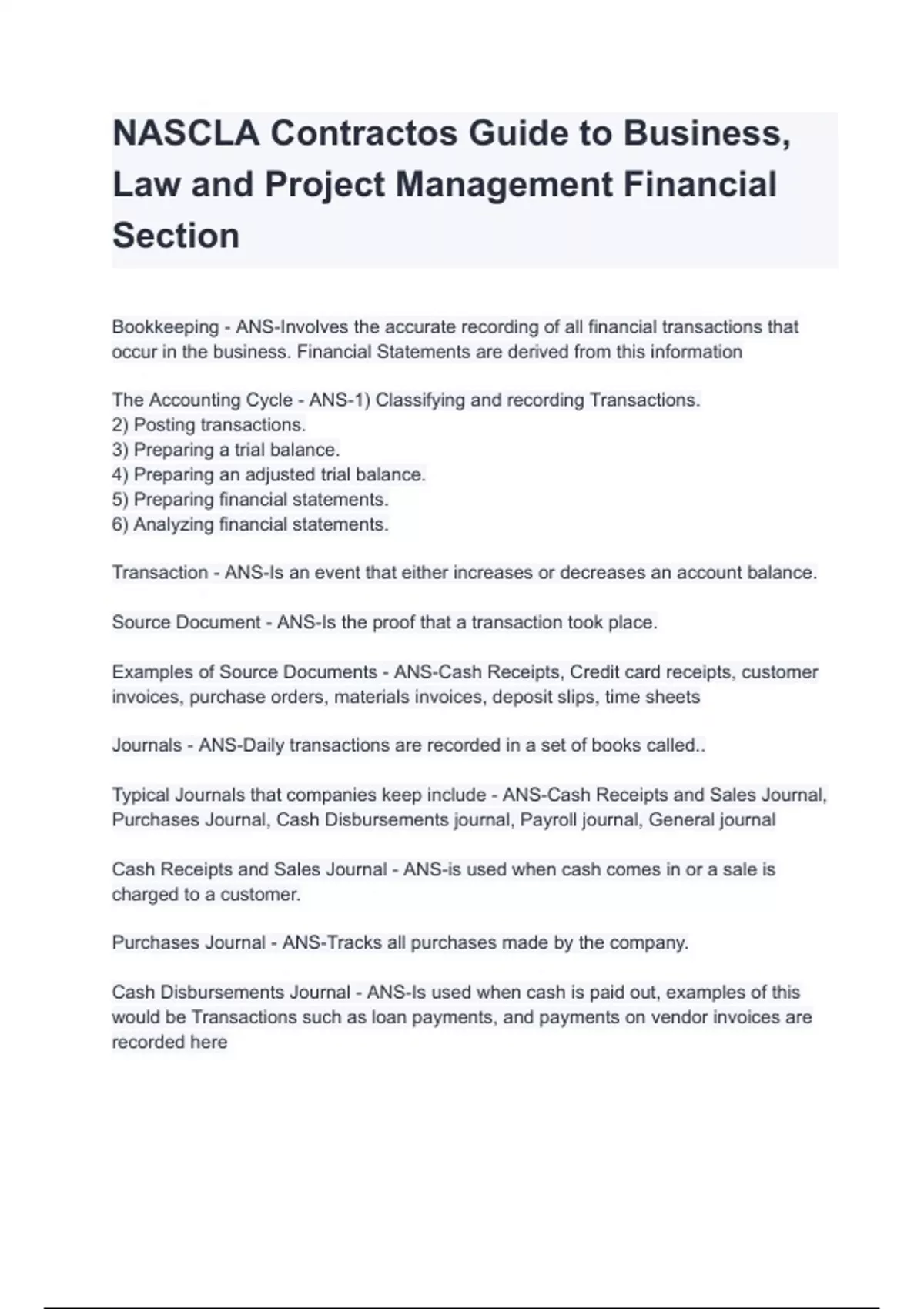 NASCLA Contractos Guide to Business, Law and Project Management ...