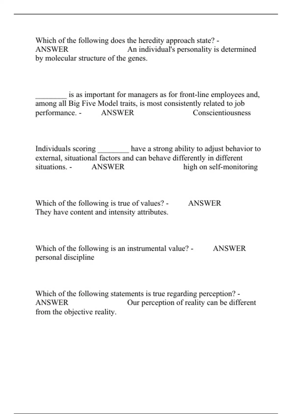 WGU C715 Pre-Assessment Organizational Behavior Exam | Grade A ...