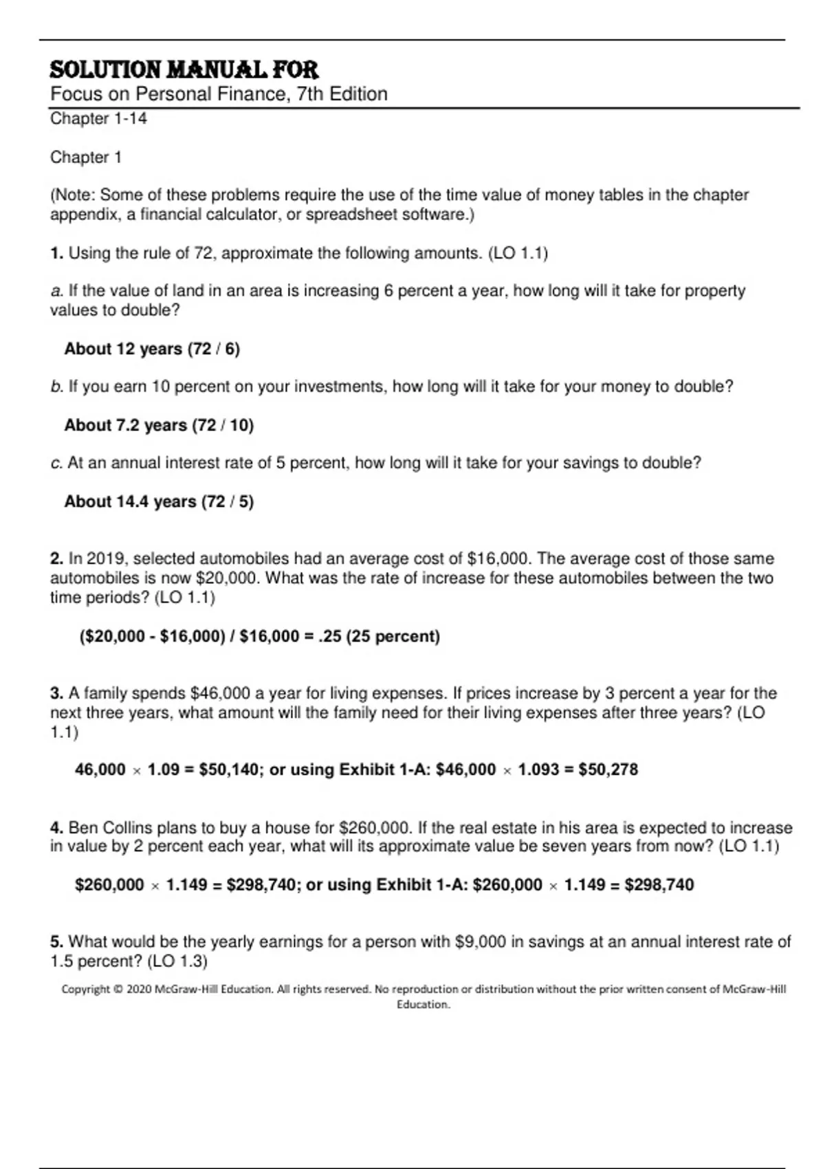 Solution Manual for Focus on Personal Finance, 7th Edition by Jack ...