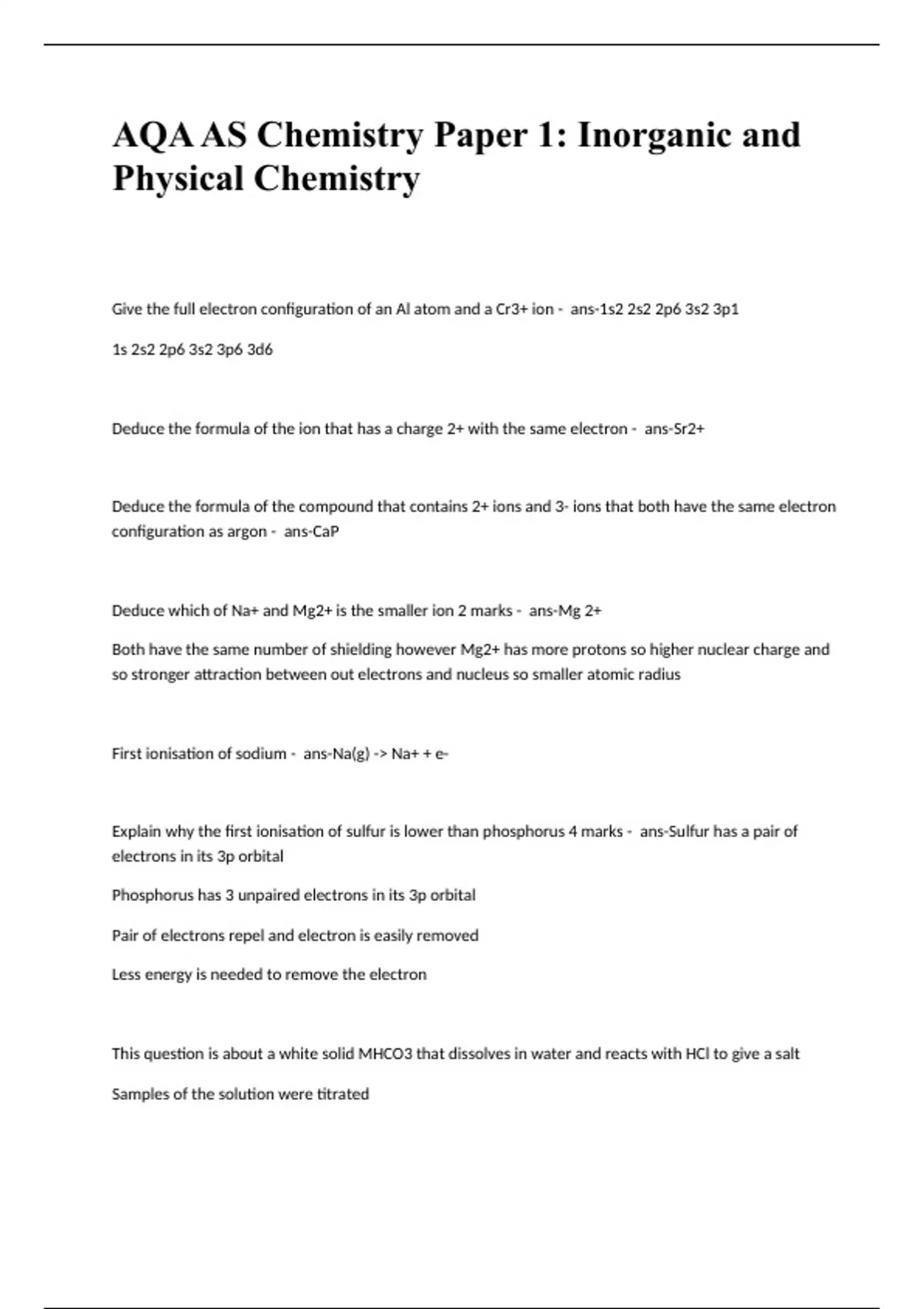 AQA AS Chemistry Paper 1: Inorganic and Physical Chemistry - AQA ...