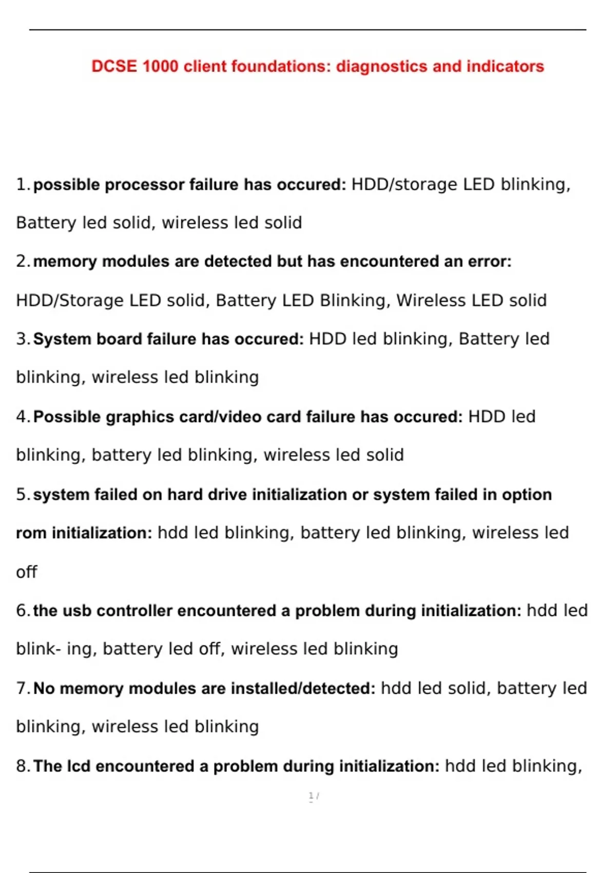 DCSE 1000 client foundations: diagnostics and indicators Exam Questions ...